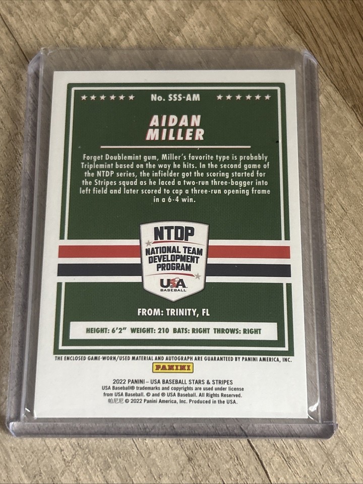 2022 Panini USA Stars & Stripes AIDAN MILLER Jersey Patch AUTO RC /349 ...