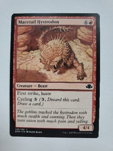MTG Magic The Gathering Card Macetail Hystrodon Creature Beast Red ...