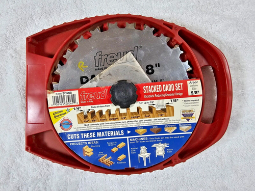 FREUD 8" Pro Stacked Dado Blade Set SD208M ARBOR 5/8" Made in Italy w ...