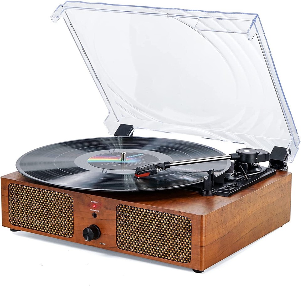 Vinyl Record 3 Speed Player Wireless Bluetooth Turntable with Built-in ...