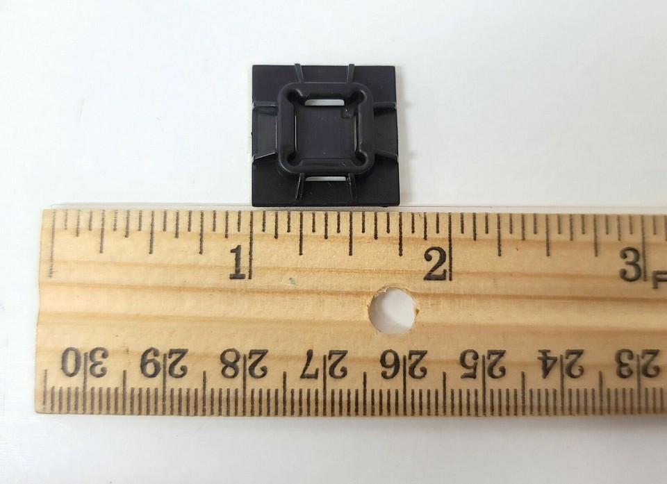 Lot Of 100 PANDUIT SGABM Black Cable Tie Mounting Pads, 4-Way, Adhesive ...