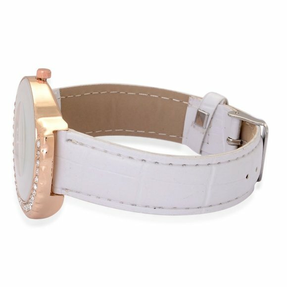 STRADA Women's Watch Austrian Crystal White Band SPLASH WATER RESISTANT ...