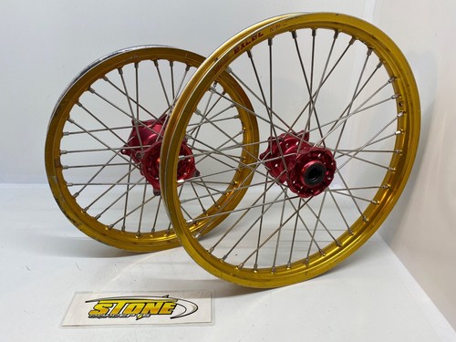 Honda CRF450R CRF250R GOLD EXCEL RIMS FRONT REAR TALON PRO BILLET HUBS ...