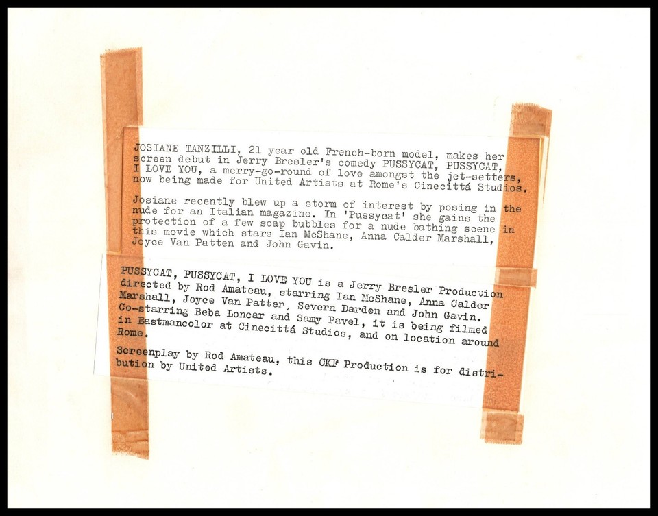 Josiane Tanzilli BOMBSHELL CHEESECAKE ALLURING POSE PORTRAIT ORIG 70s ...