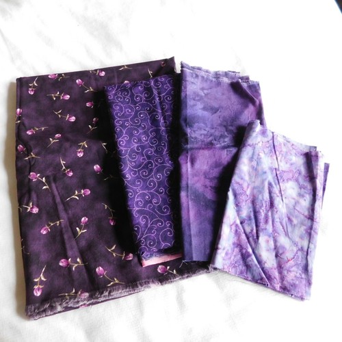 Purple Cotton Quilting Fabric Lot of 4 Pieces Moda Jo-Ann Various Sizes ...