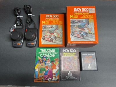 Atari 2600 Indy 500 Boxed Set Driving Paddles and Game Complete Tested ...