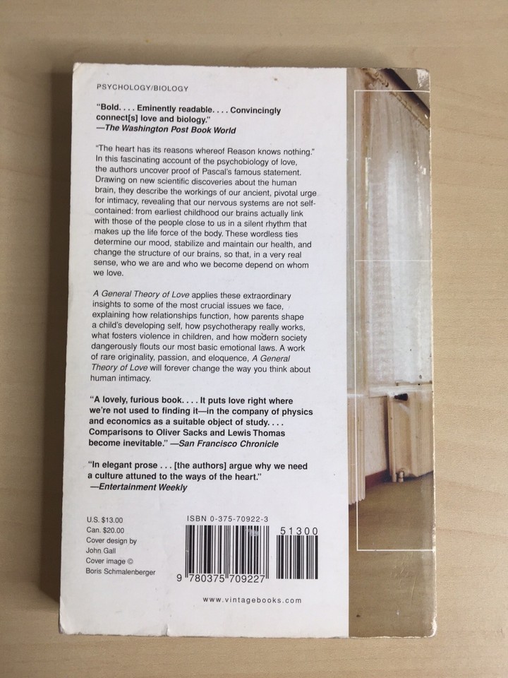 A General Theory of Love by Fari Amini, Thomas Lewis and Richard Lannon ...