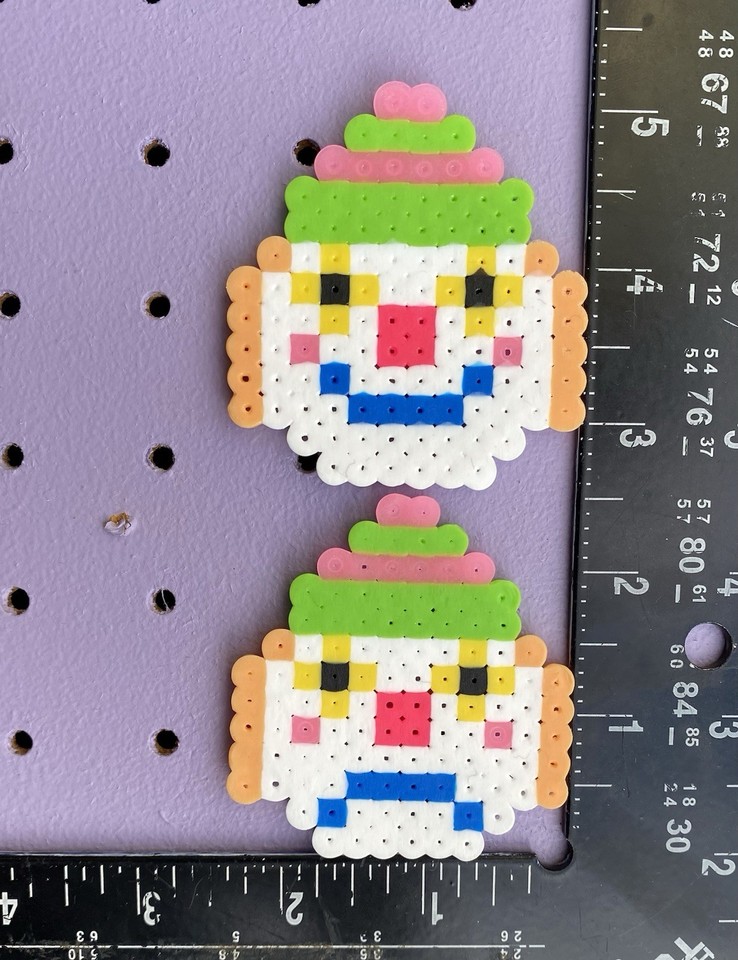 Original Art- Happy & Sad Clowns- Perler Bead Art Handmade | eBay