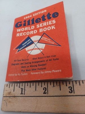 VINTAGE 1954 EDITION ''GILLETTE WORLD SERIES RECORD BOOK'' | eBay