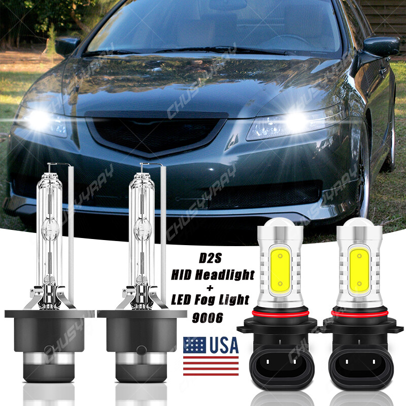 For Acura TL 2004 2005 2006 -Front HID Headlight Hi Lo Beam &LED Fog ...