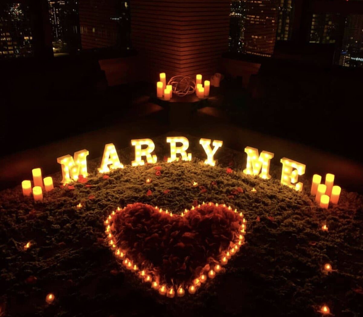 Will You Marry Me In Rose Petals