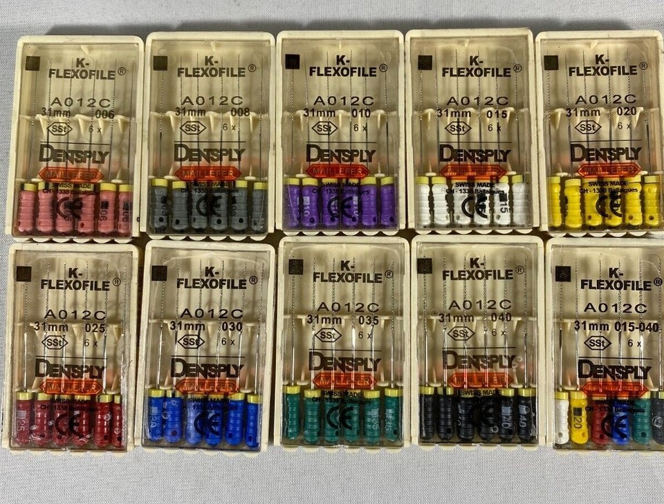 Dentsply Dental K-Flexo files 21mm-25mm-31mm stainless steel 6-files ...