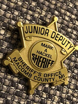 Plastic Junior Deputy Sheriff Badge Lapel Pin Macomb County Michigan ...