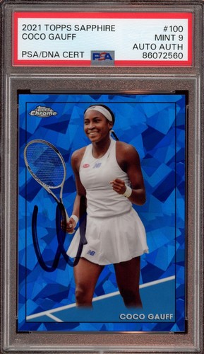 Coco Gauff Signed 2021 Topps Chrome #100 Sapphire Rookie Card Auto Psa ...