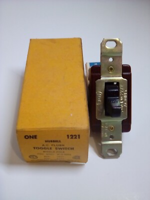 Hubbell A.C. Flush Toggle Switch #1221 20A 120 V Single pole. USA | eBay