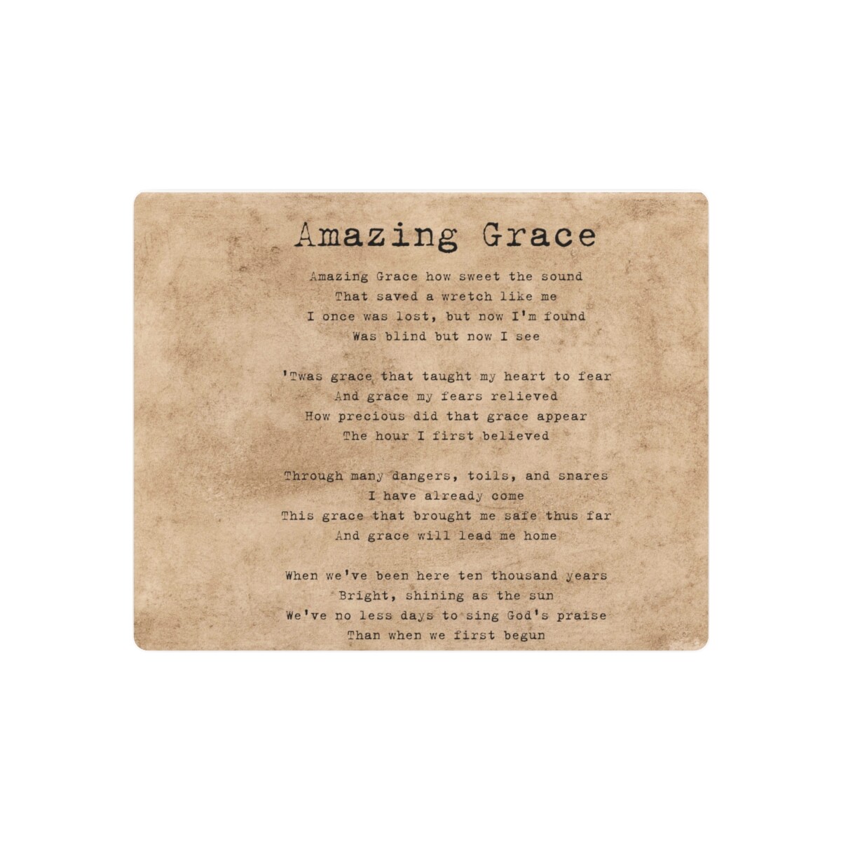 Amazing Grace Metal Sign