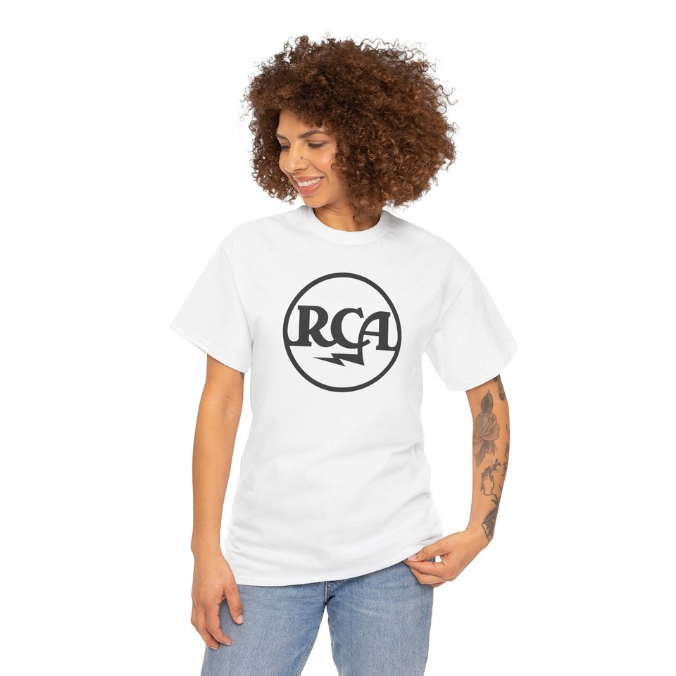 RCA Logo T-Shirt - Vintage Vacuum Tube Audio Electronics Radio Amp - 7 ...