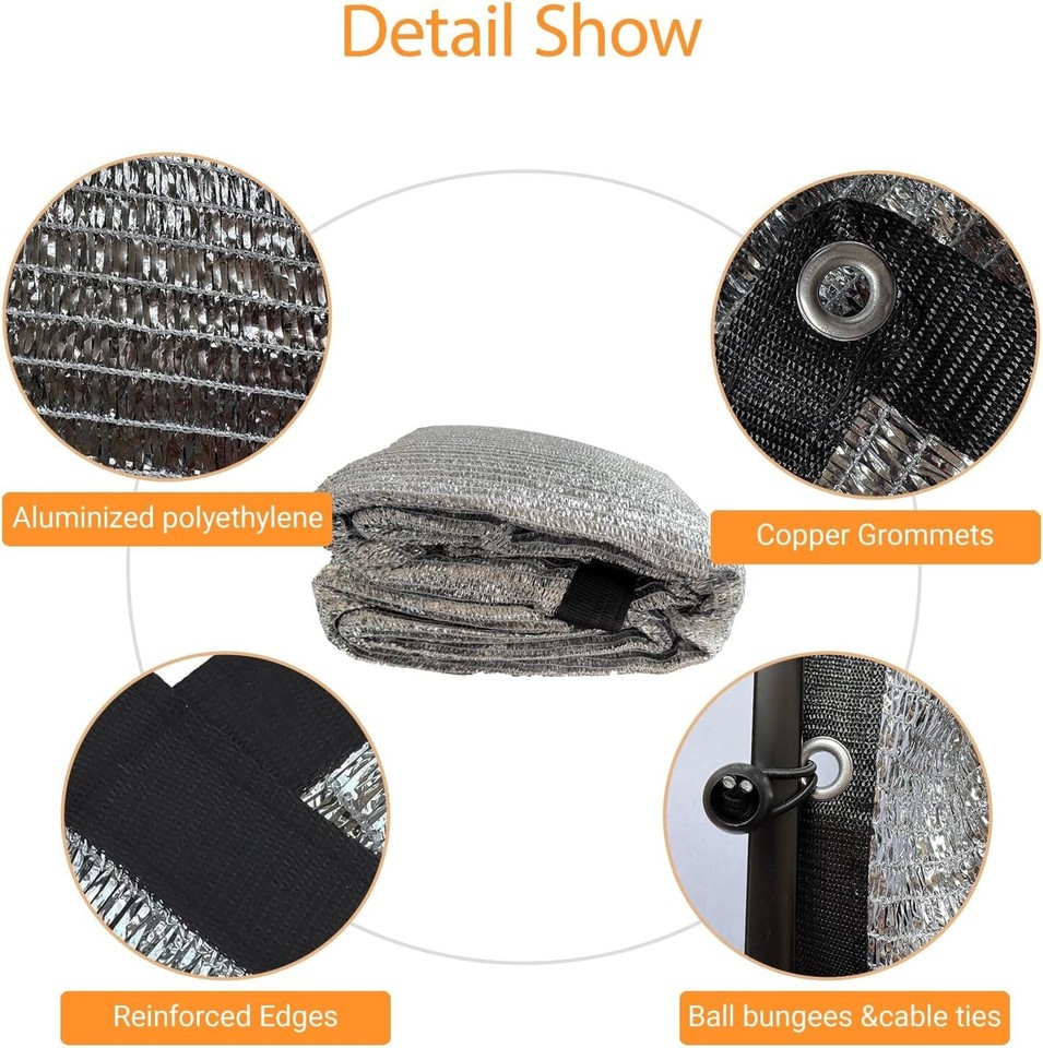 Aluminet Shade Cloth 85% Reflective Shade Netting Sun Shade Cover for ...