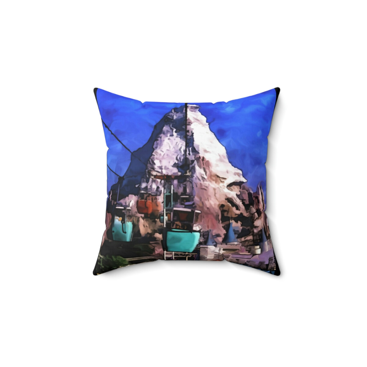 Spun Polyester Square Pillow Disneyland ~Sky Buckets~ Ride | eBay