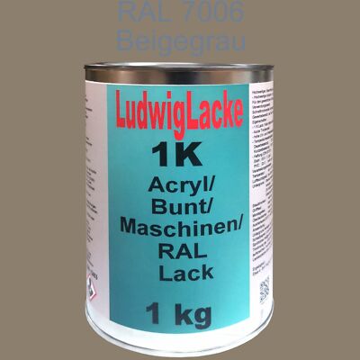 1K Acryllack Buntlack Maschinenlack RALFARBLACK Satiné RAL 7006 Beige ...