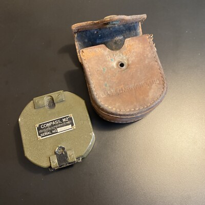 WWII M2 Compass With Carrying Case M19 Vintage Serial No 32494 | eBay