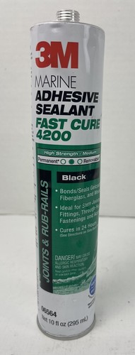 3M Marine Adhesive Sealant 4200FC Fast Cure, Black, 295 mL Cartridge ...