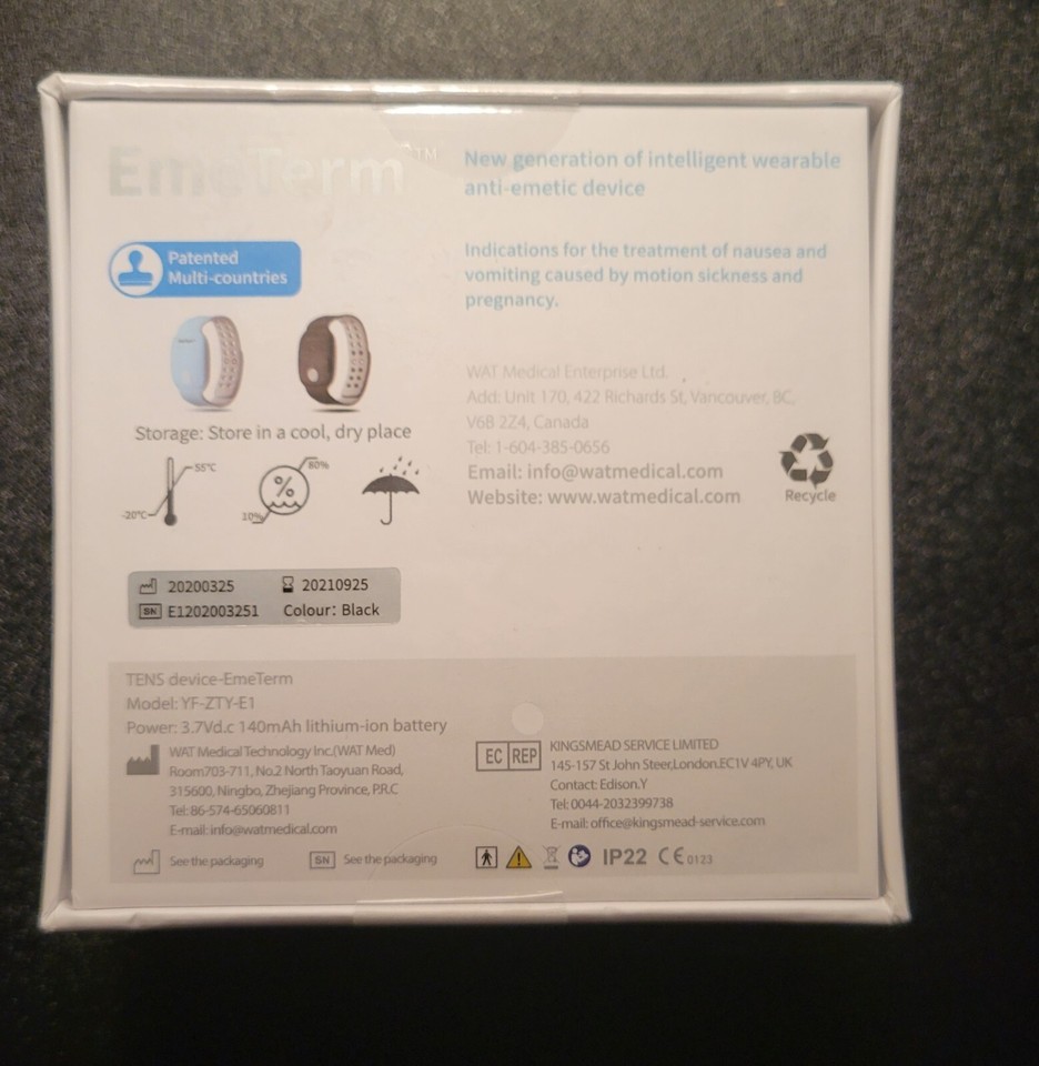 EmeTerm Anti-Emetic Bracelet NIB | eBay