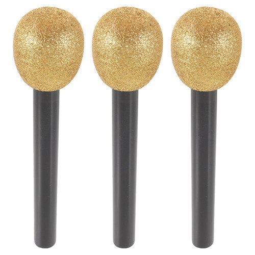 3 Pcs Plastic Microphone Stage Prop Microphones for Kids Fake Bling ...