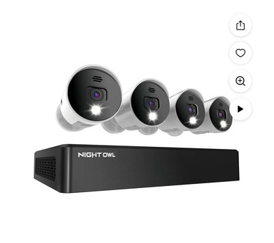 Night Owl UHD 1TB HDD 8 Channel Bluetooth Camera System - White (WM-BTD881-4LSA) | eBay