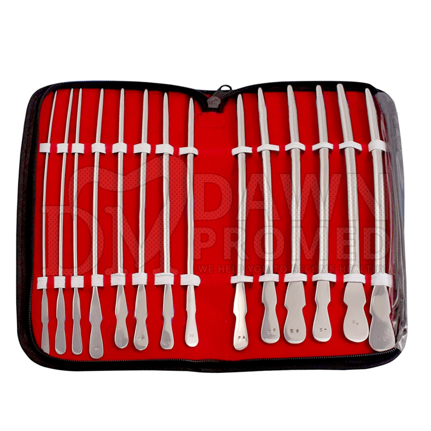 14 Pcs Dittel Urethral Sounds Dilator Set 11.5″ Straight 8FR – 34FR ...
