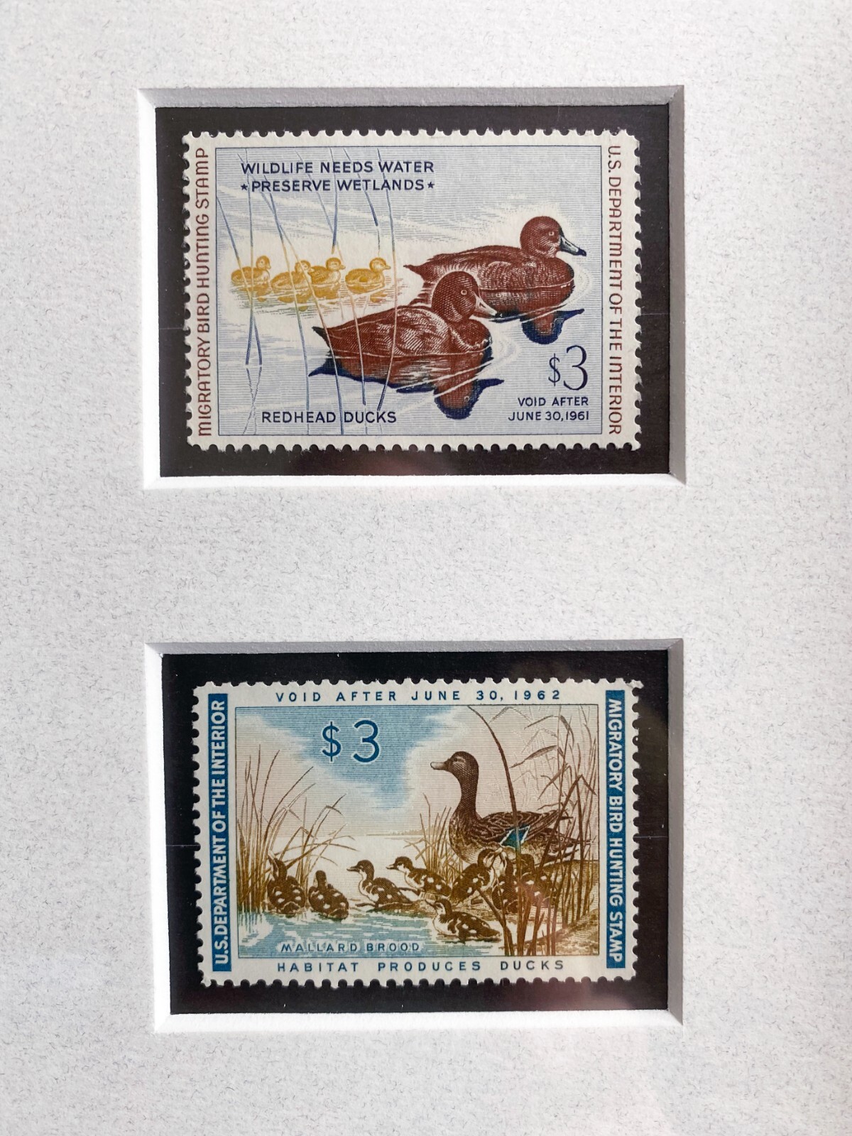 🔥 40 Federal Duck Stamps 1960-1999 Custom Framed by Decade w/ Brass ID ...