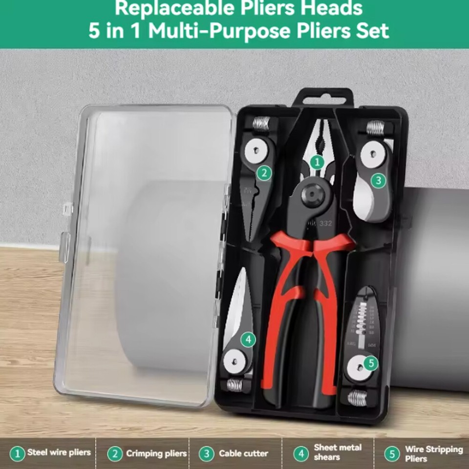 5 in 1 All Purpose Versatile Heavy Duty Tool Kit, Upgraded Multi Pliers ...