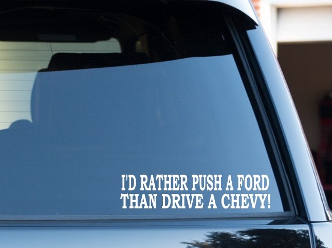 Ford Is Better Than Chevy Stickers