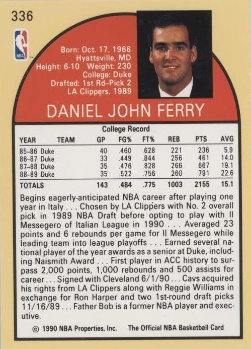 1990-91 NBA Hoops - Danny Ferry #336 for sale | eBay