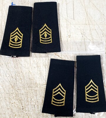 VINTAGE US ARMY RANK INSIGNIAS SHOULDER EPAULETS 1ST SGT MASTER SGT ...