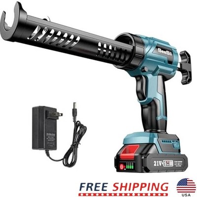 Cordless 4 Speeds Caulking Gun 21V Battery Powered Caulk Gun 10oz/300ml ...