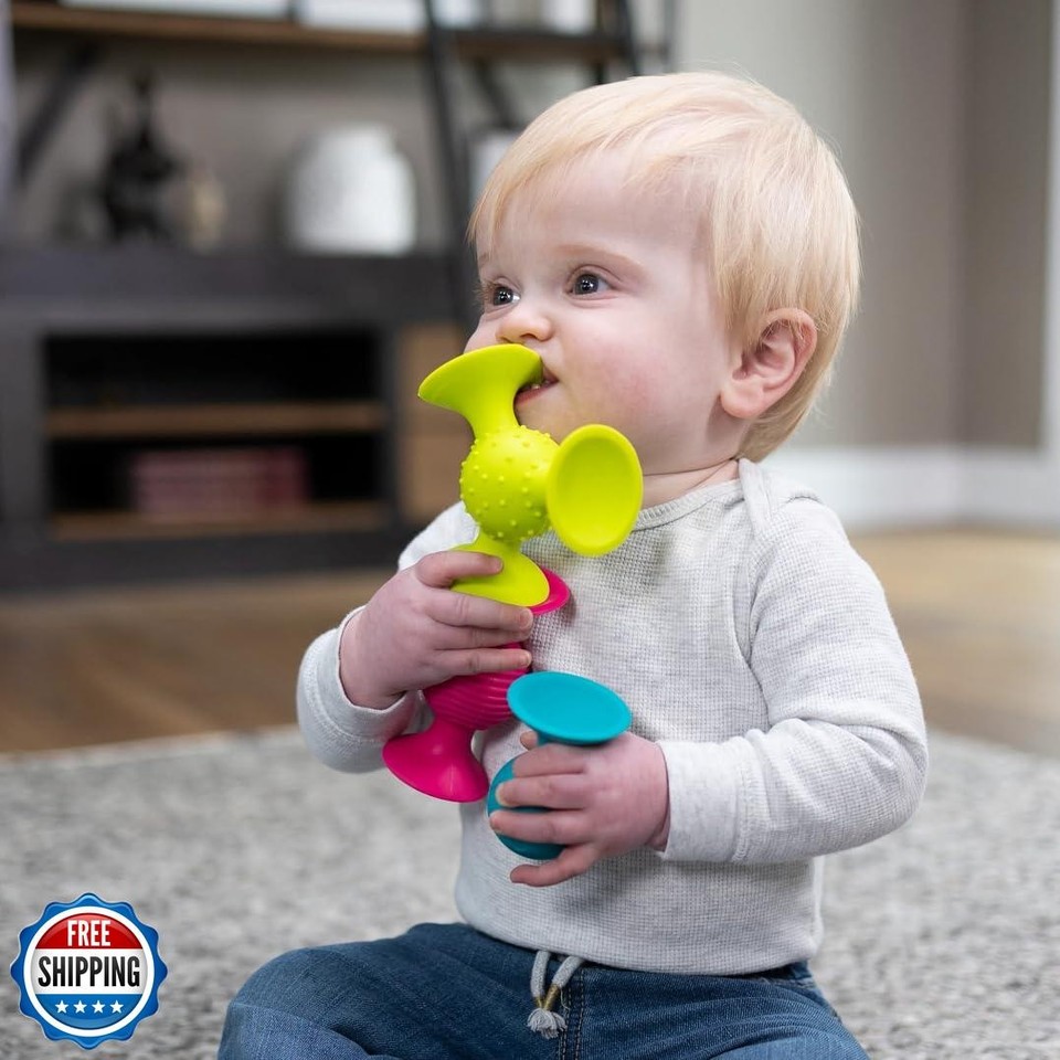 Fat Brain Toys PipSquigz Combo Set - 2 PipSquigz Loops, 3 Rattlin | eBay