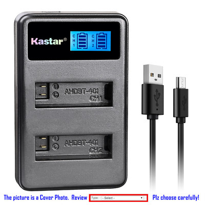 Kastar Battery LCD Dual Charger for GoPro Hero 4 GoPro HERO4 Black ...
