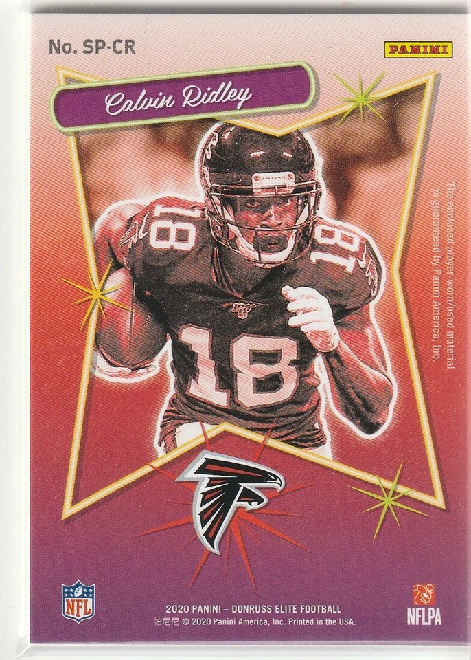 Calvin Ridley 2020 Donruss Elite Spark Plugs Jersey Relic 14/49 Falcons ...