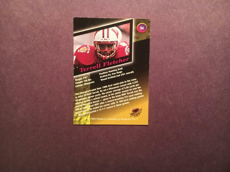 TERRELL FLETCHER NFL ROOKIE SIGNED AUTOGRAPHED CERTIFIED CARD 136/6000 ...