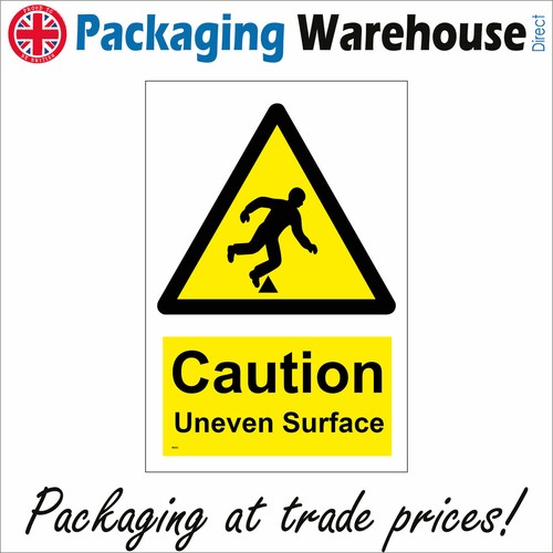 WS935 CAUTION UNEVEN SURFACE SIGN SAFETY TRIP HAZARD FALL PATH PAVEMENT ...