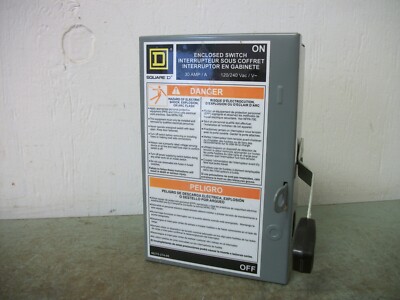 SQUARE D DISCONNECT TYPE 1 L211N 30AMP 240VOLT 2POLE FUSIBLE | eBay