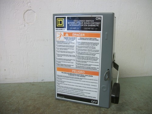 SQUARE D DISCONNECT TYPE 1 L211N 30AMP 240VOLT 2POLE FUSIBLE | eBay