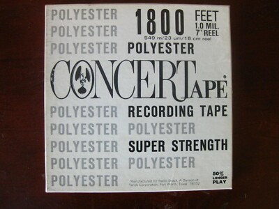 1800 Feet - 1.0 Mil. 7" Reel - Concert Tape - Reel to Reel Recording ...