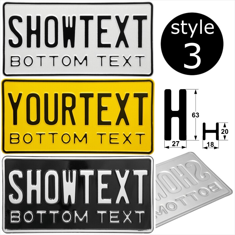 6 Style 12"x6" American USA Import Novelty Pressed metal number show ...