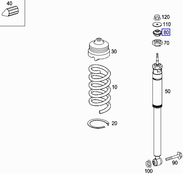 Mercedes Shock Absorber Damper Upper Rubber Mount Stop A2023260168 New ...