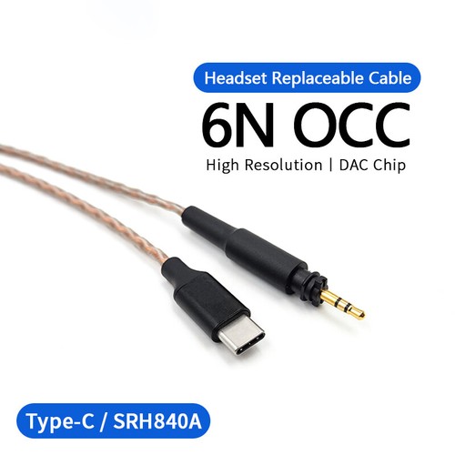 6N OCC HiFi DAC Type C Cable For Shure SRH840A 440 940 Philips SHP9000 ...