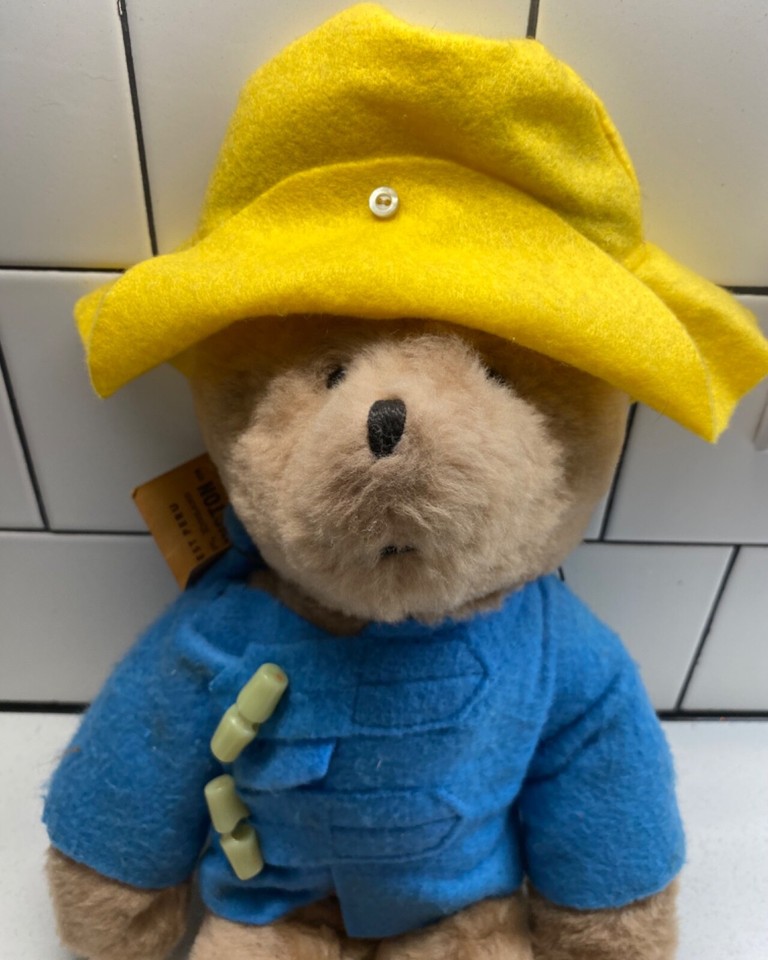 Paddington Bear 9" Plush Yellow Hat Blue Coat Hang Tag Eden Toys Teddy ...