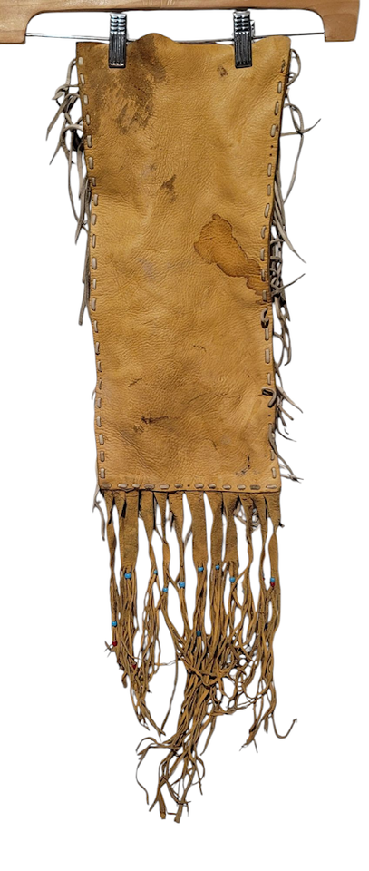 Old Beaded Fringed Native American Deerskin Buckskin Leather Bag Tool ...