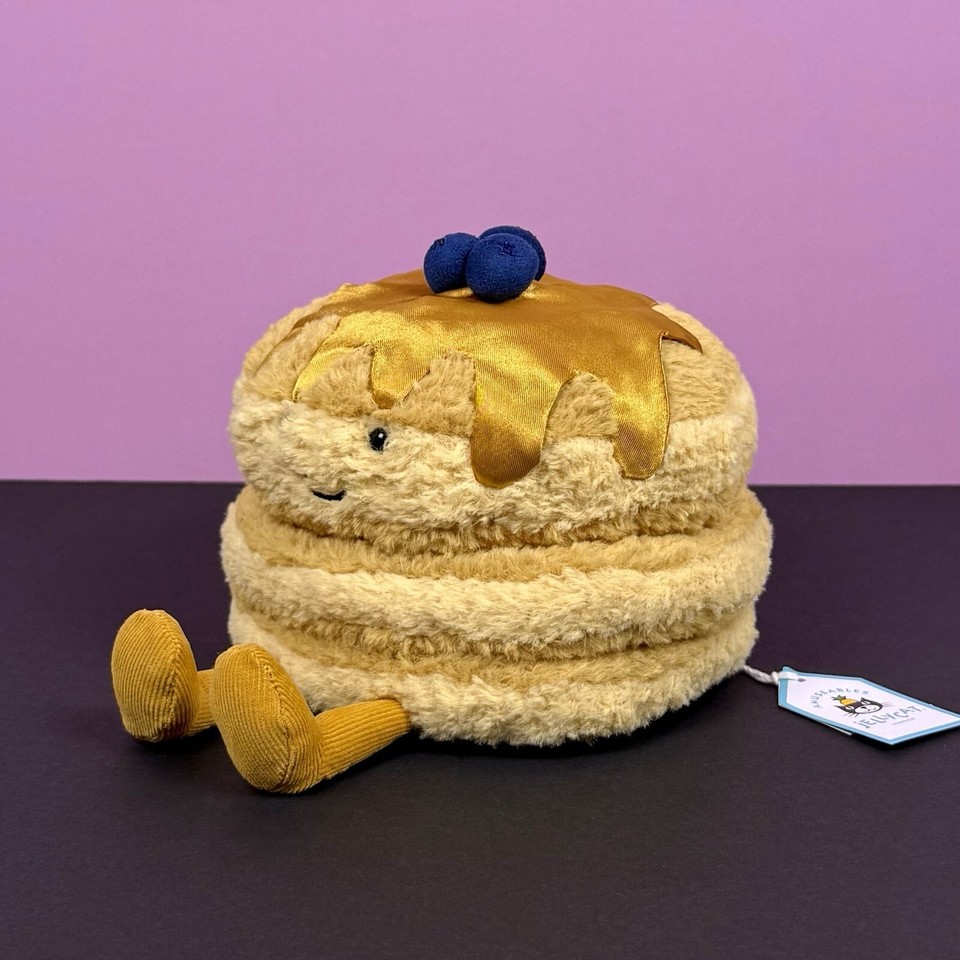 Jellycat AMUSEABLE PANCAKES Soft Plush Toy Rare Golden Fun Breakfast ...